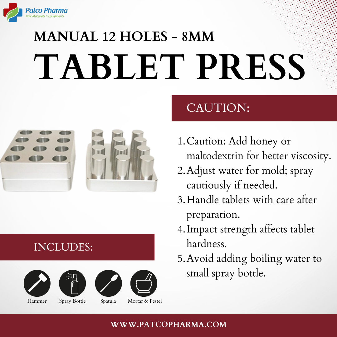 12-Punch 8mm Manual Tablet Maker – Patco Pharmaceuticals Pvt. Ltd.