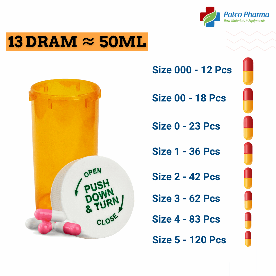 Premium 13 Dram Medication Vials: Secure Storage Solutions | Patco ...
