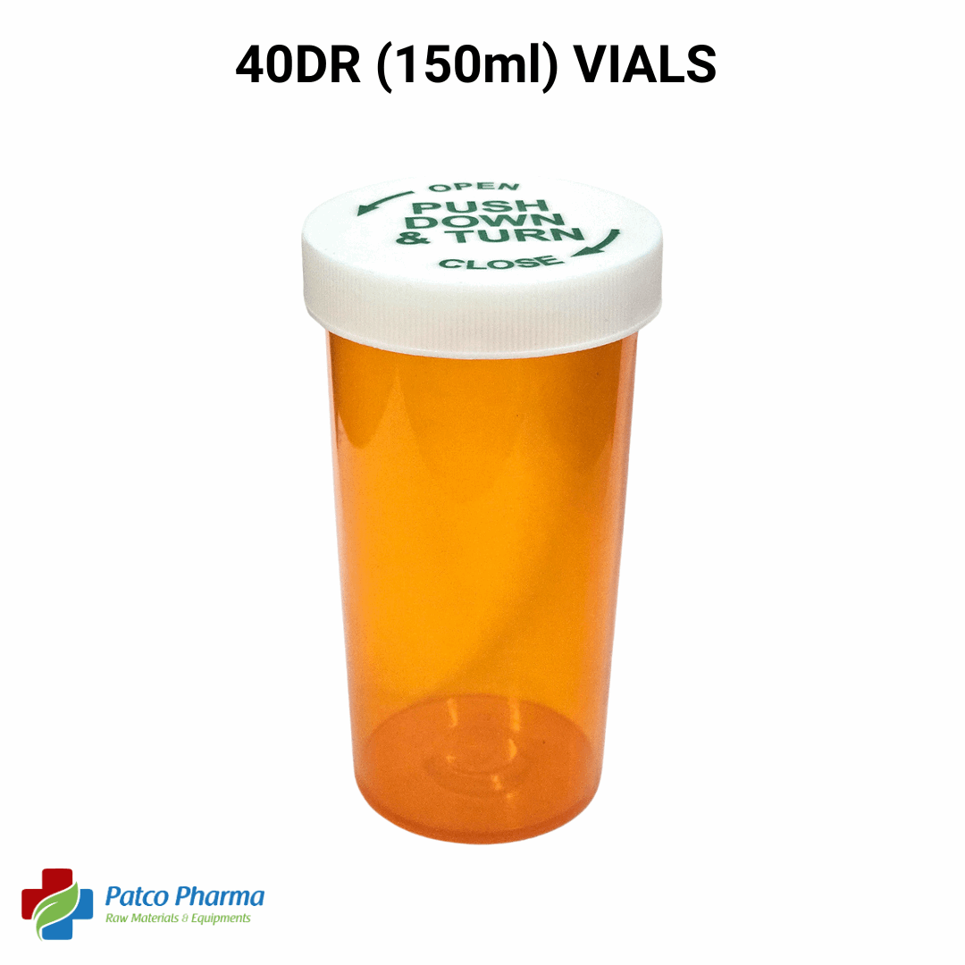 Patco Pharma 40DR (150ml) Vials: Trusted Medication Storage Containers ...